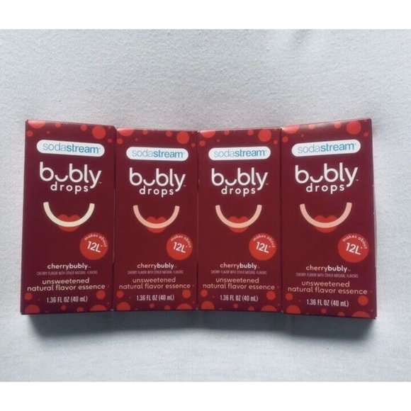 SodaStream | Kitchen | New 4 Pack Sodastream Bubly Drops Cherry Flavor ...